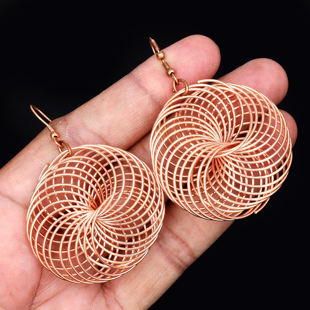 Style Copper Wire Earrings | Copper Wrapped Earrings | Dangle Drop ...