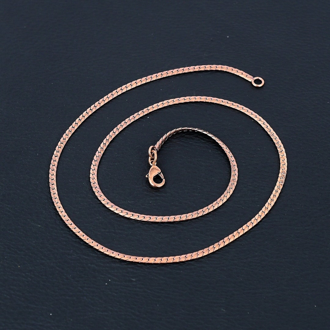 Pure Copper Snake Chain Oxidized Copper Chain Necklace Copper Chain ...