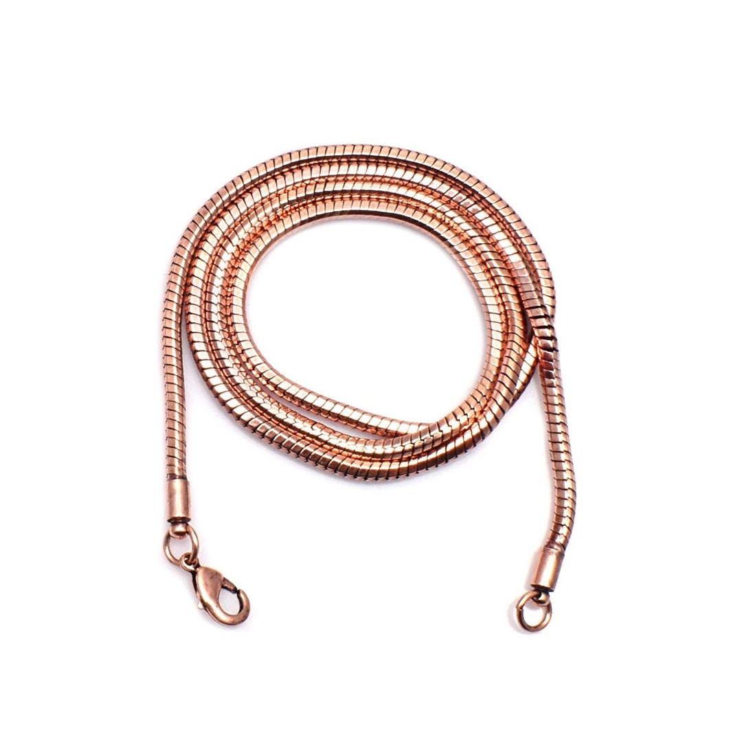 100 % Copper Snake Chain Oxidized Copper Chain Necklace Pure Copper ...