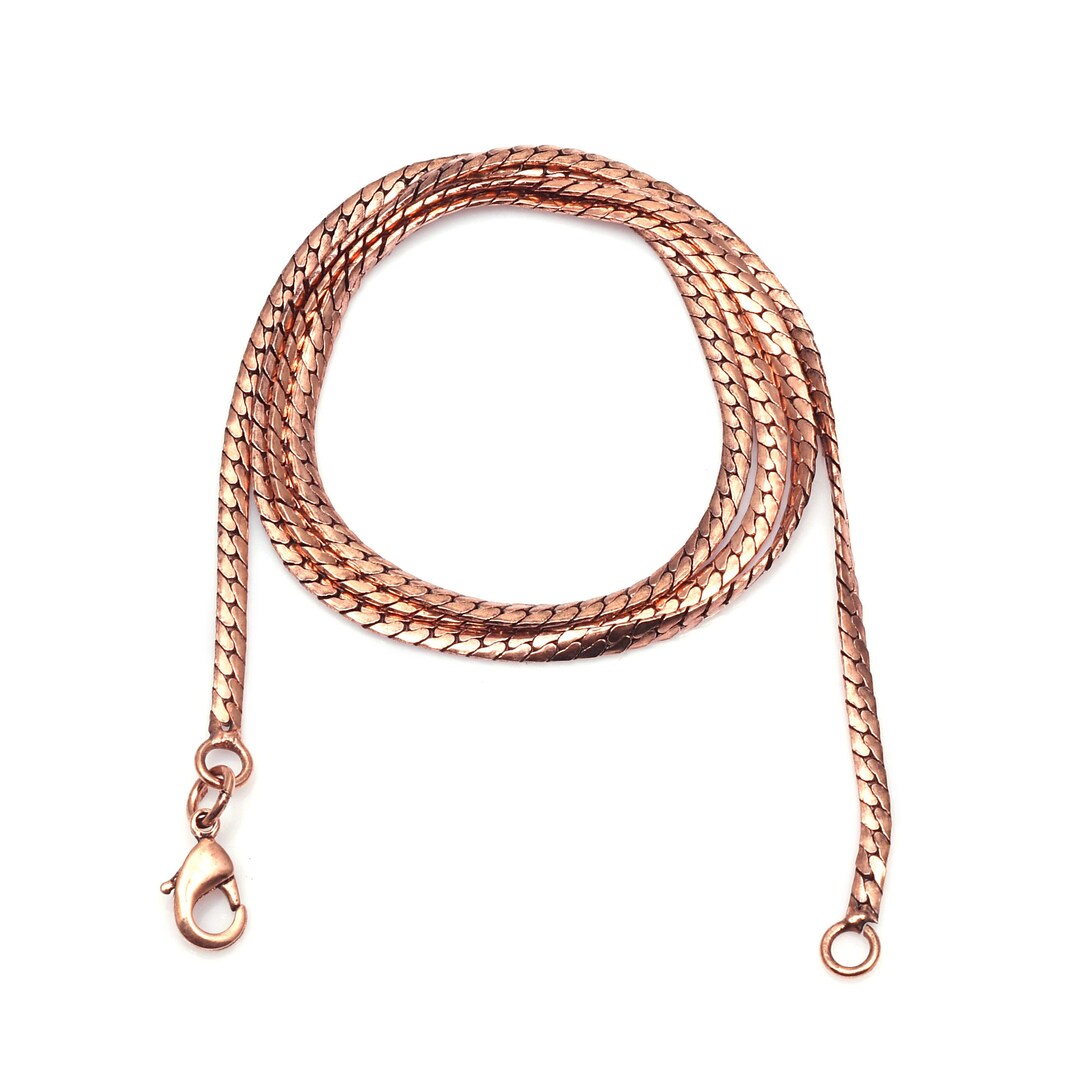 Pure Copper Snake Chain Oxidized Copper Chain Necklace Copper Chain ...