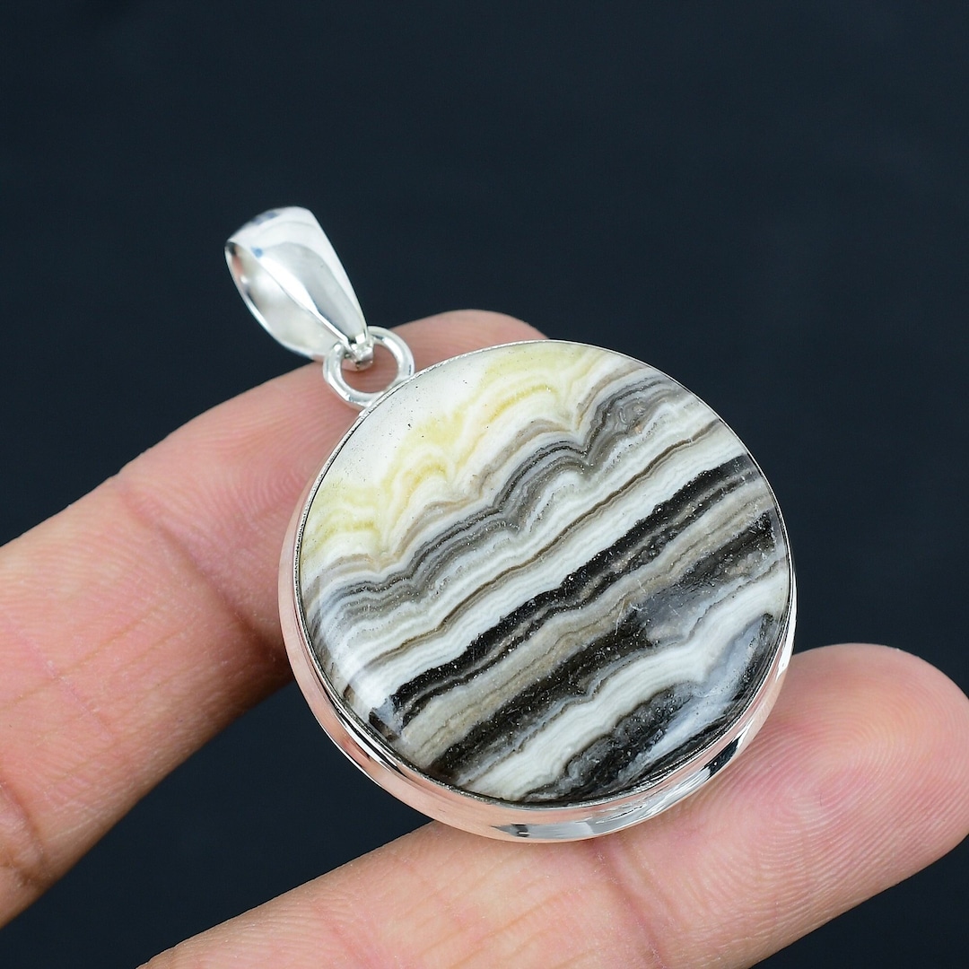 Natural Prairie Agate Gemstone Pendant, 925 Sterling Silver, Pendant ...