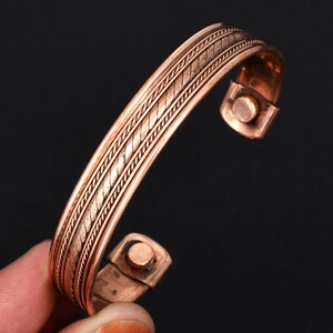 Magnetic Pure Copper Bangle | Solid Copper Bangle | Tibetan Style | Set ...