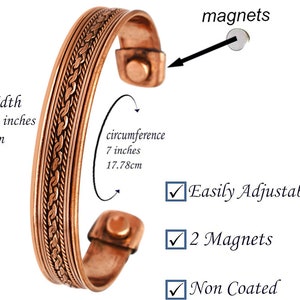 Magnetic Pure Copper Bangle | Solid Copper Bangle | Tibetan Style | Set ...