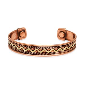 Two Tone Pure Copper Twisted Wire Bangle Solid Copper 2 Magnetic Bangle ...