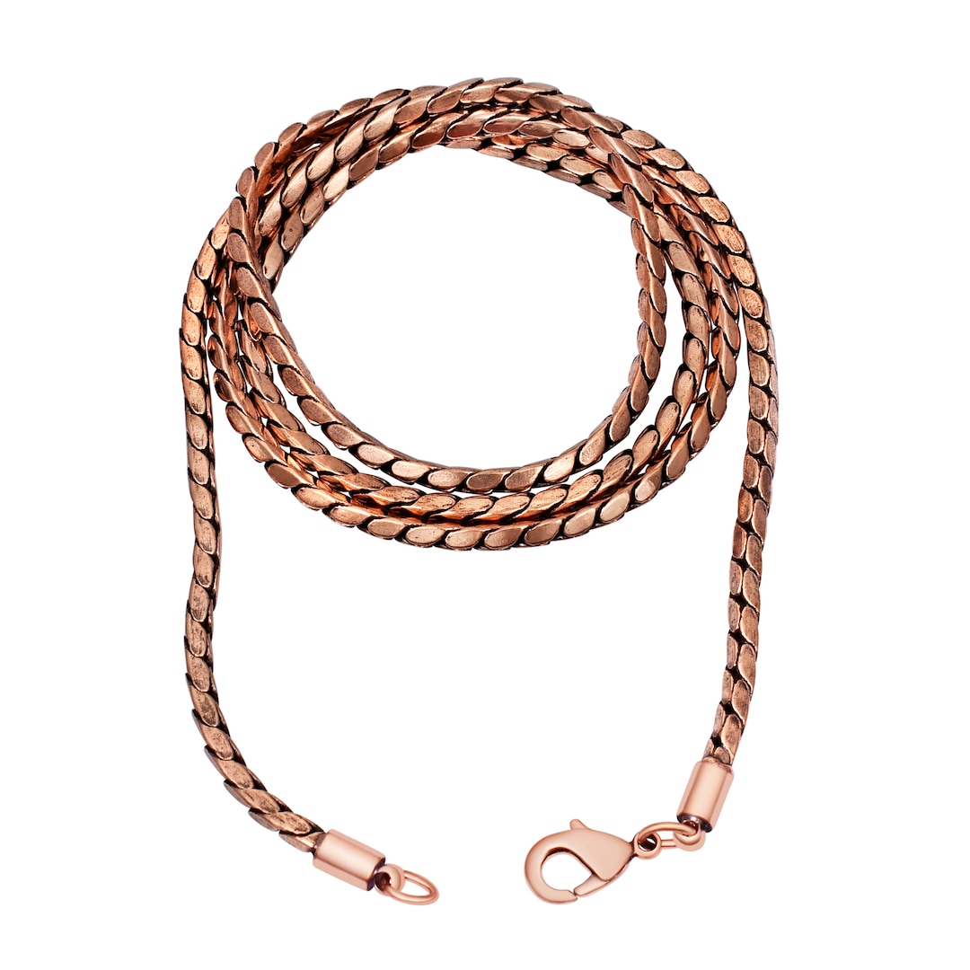 Pure Copper Box Chain Necklace Herringbone Copper Jewelry Copper Chain ...