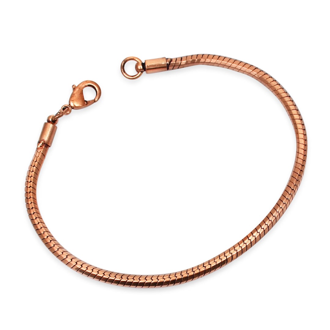 Pure Copper Snake Chain Bracelet, 100 % Oxidized Copper Chain Bracelet ...