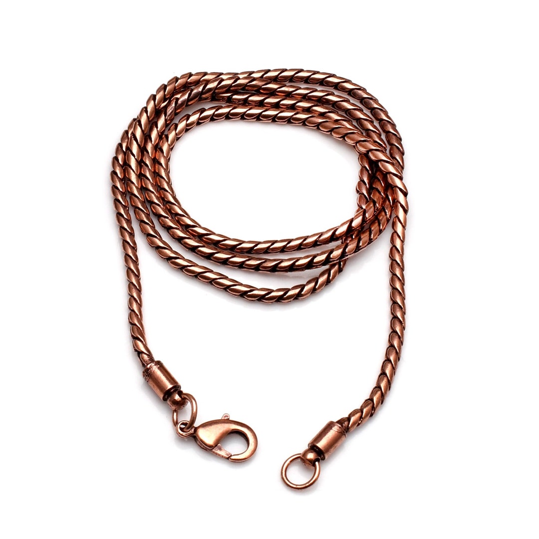 Oxidized Copper Snake Chain Necklace: Solid Copper Jewelry Gift - Etsy