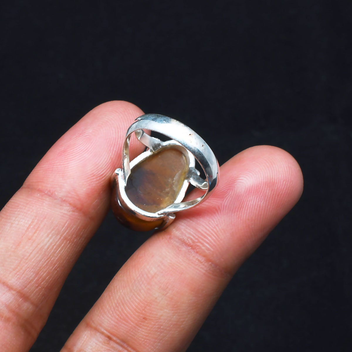 Tiger's Eye Gemstone 925 Sterling Sliver Prong Set Split - Etsy