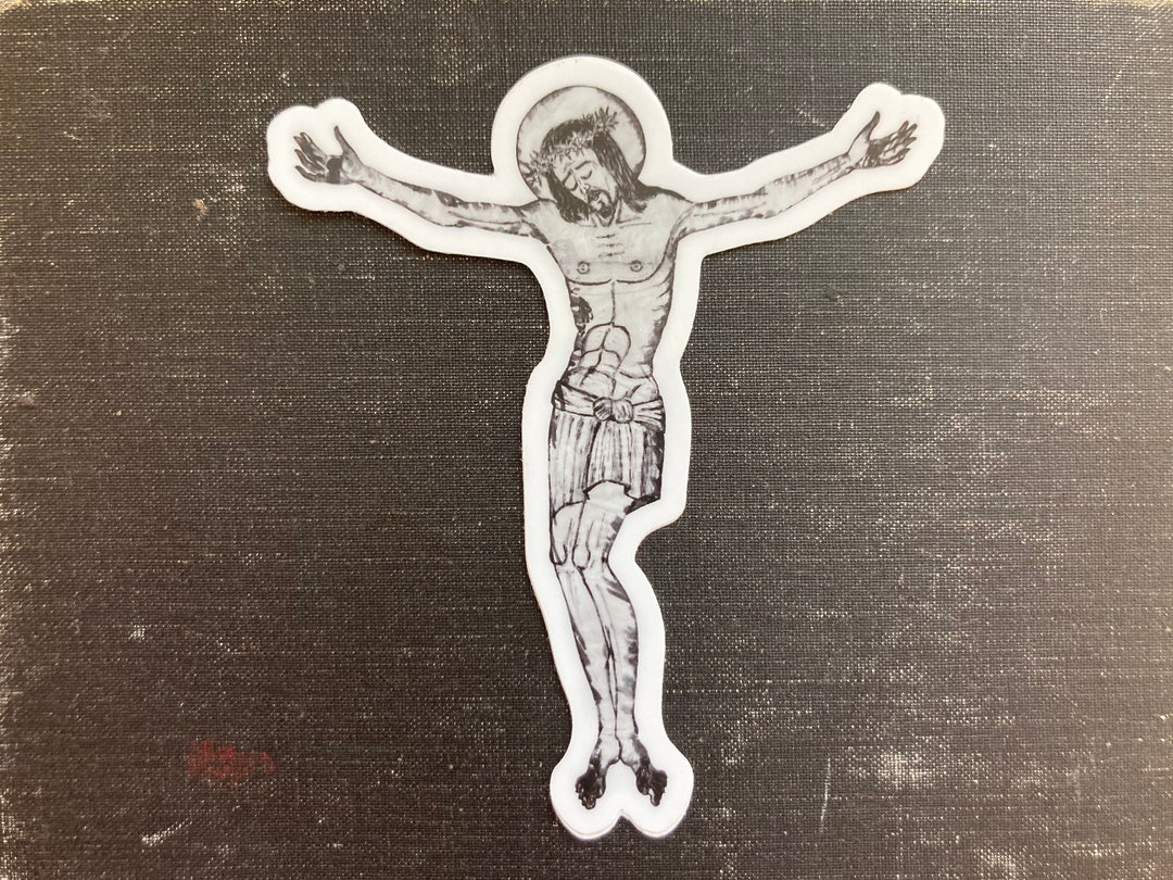 Jesus Christ Crucifix Sticker: Waterproof Christian Art - Etsy