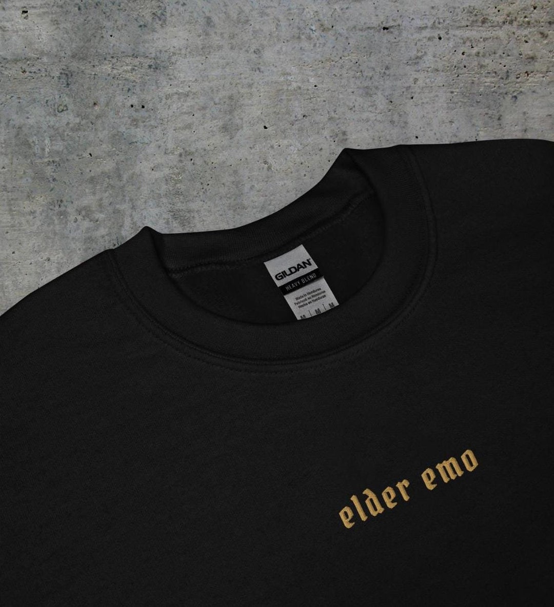 Elder Emo Embroidered Sweater Womens Punk Embroidered Sweatshirt Unisex ...