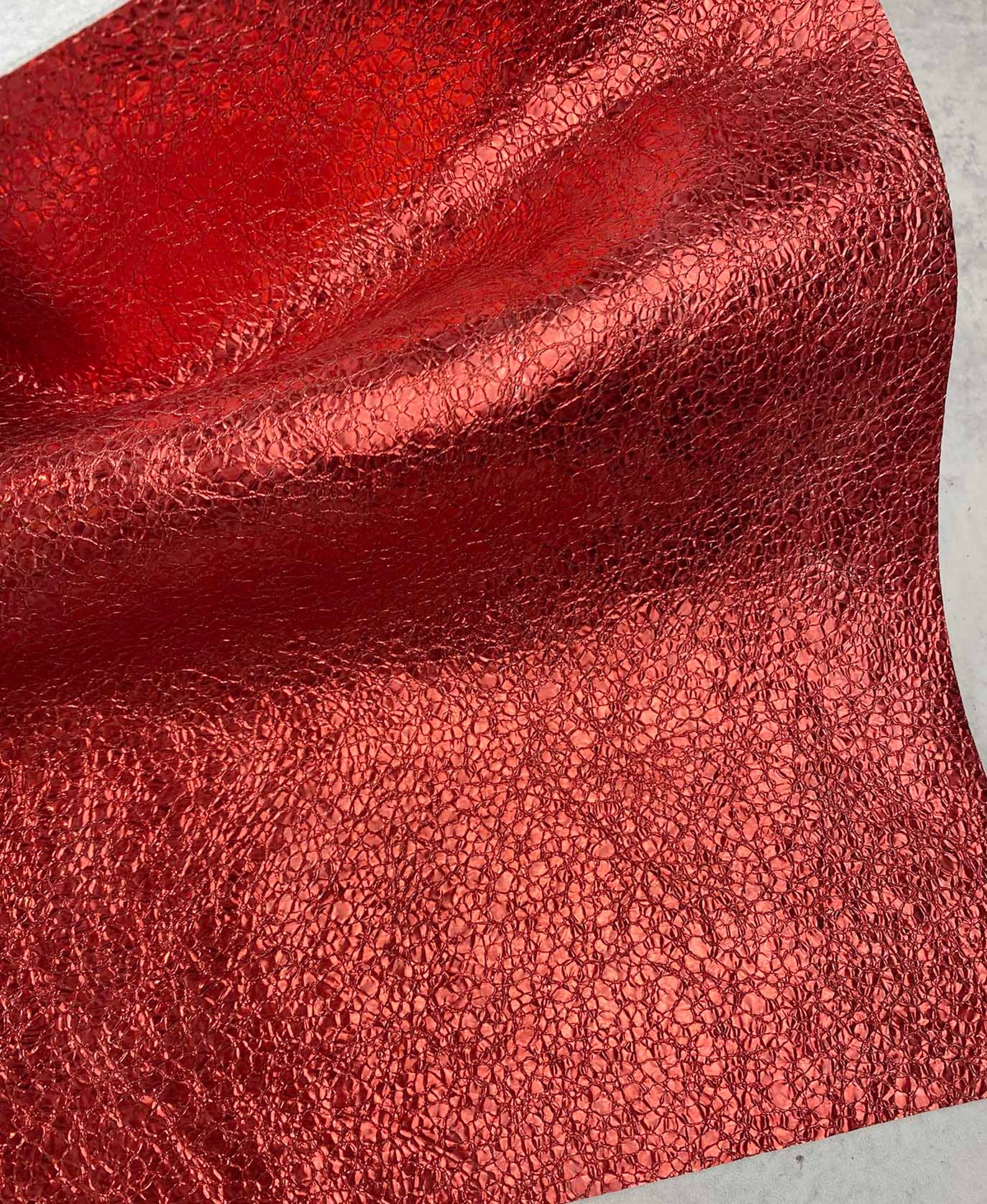 Red Metallic Leather Sheets - 8x10" - Beautiful Texture Genuine Leather ...