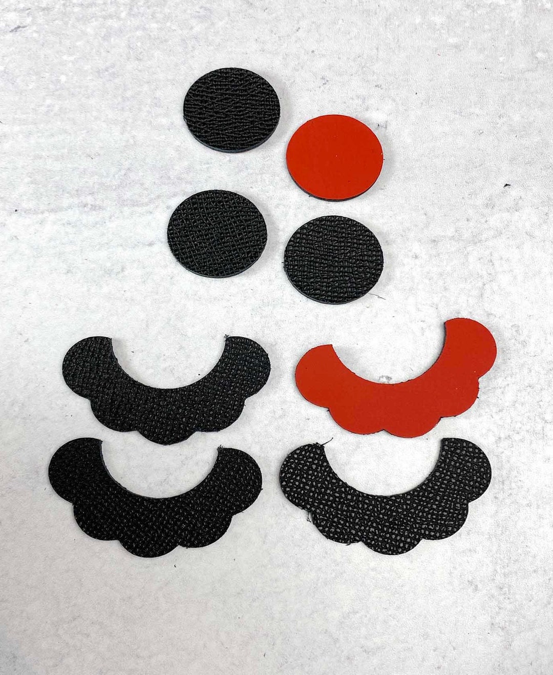 16pc Scallop Pre-cut Leather Shapes - DIY Leather Earrings - Double ...