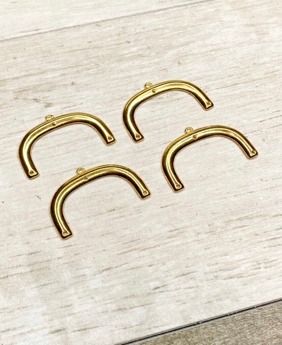 Jewelry Connectors Arch Earring findings w 3 Holes Gold Plated Earring Components Jewelry Making Supplies Qty. 4