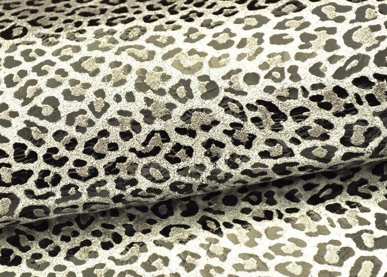 Leopard Print Metallic Leather 30x30cm Beautiful Pattern | Etsy