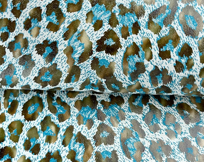 Leopard Print Leather BIGGER Taupe Metallic Gold/black Cowhide Genuine ...