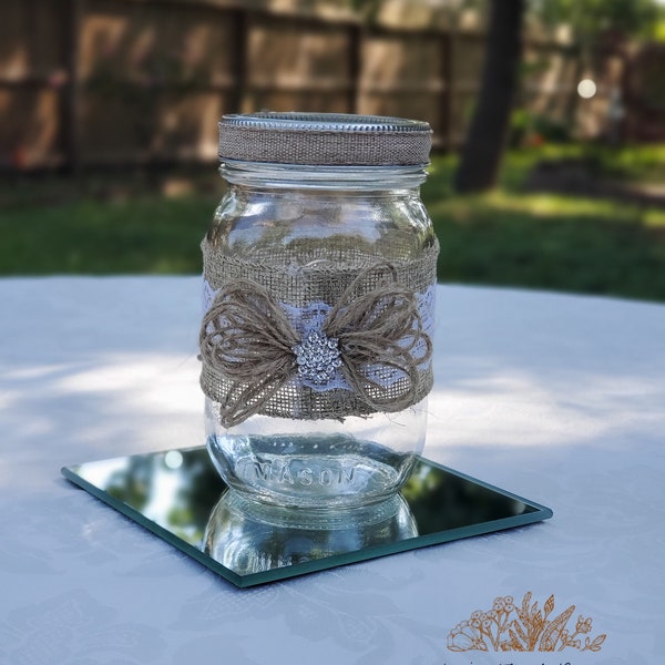 Burlap Mason Jars - Etsy