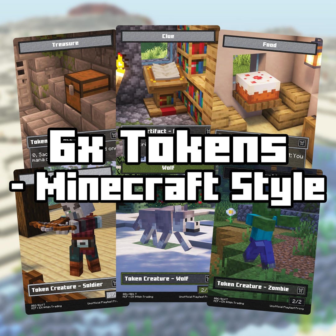 Token Proxy Set | 6x Cards | Minecraft Style - Etsy