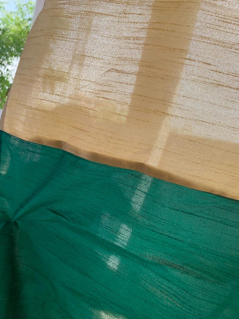 Gold Color Block Raw Duplin Silk Curtain: Custom Tie Top Drape - Etsy