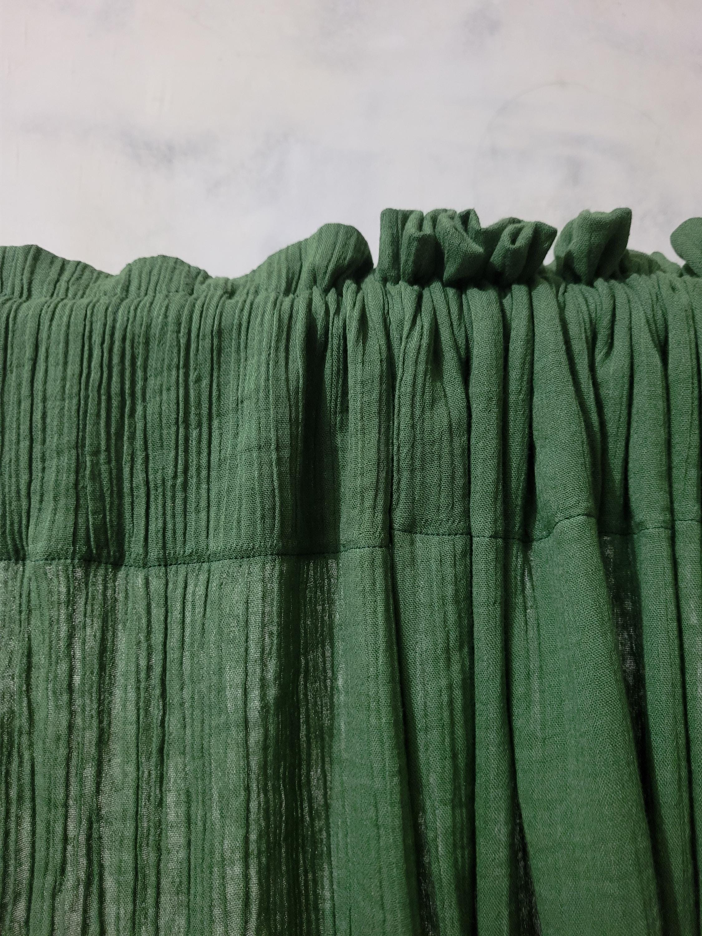 Boho Green Cotton Gauze Curtain: Hand-dyed, Light Filtering - Etsy