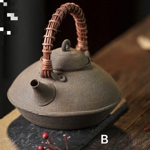 Wood Fired Kettle,600ml Handmade Zisha Clay Kettle,top Handle Kettle-electric Kettle - Etsy