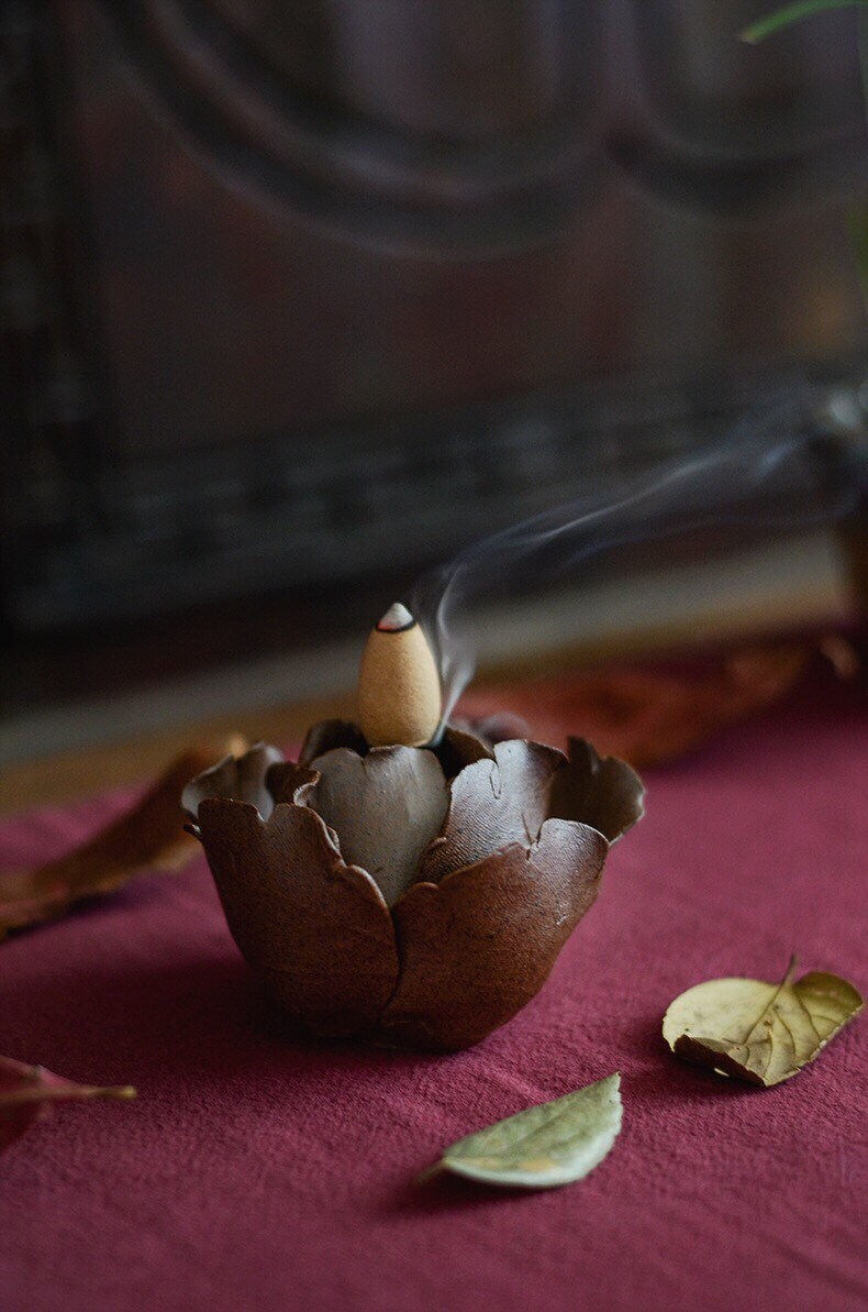 Cu Tao clay unglazed handmade peony incense burner | Etsy