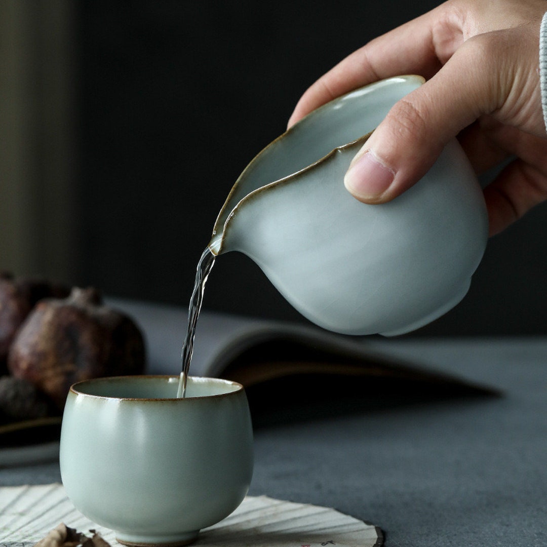 200ml Handmade Ru Kiln Pottery Clay Fair Cup/tea Pitcher/gongdaobei - Etsy