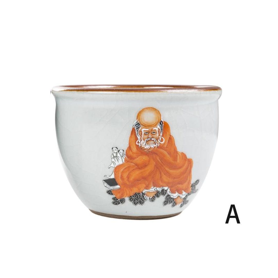 100ml Jingdezhen Ru Kiln Tea Cup,hand-painted Bodhidharma 达摩 Tea Cup - Etsy