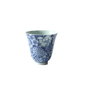 Hand-painted Blue and White Blue Flowers Tea Cup, Thin Ceramic ...
