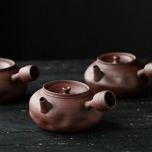 450ml Handmade Side -handle Pottery Kettle-electronic Stove&charcoal ...