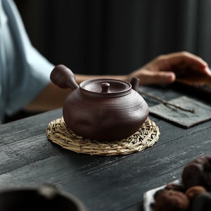 450ml Handmade Side -handle Pottery Kettle-electronic Stove&charcoal ...