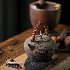 Wood Fired Kettle,600ml Handmade Zisha Clay Kettle,top Handle Kettle-electric Kettle - Etsy