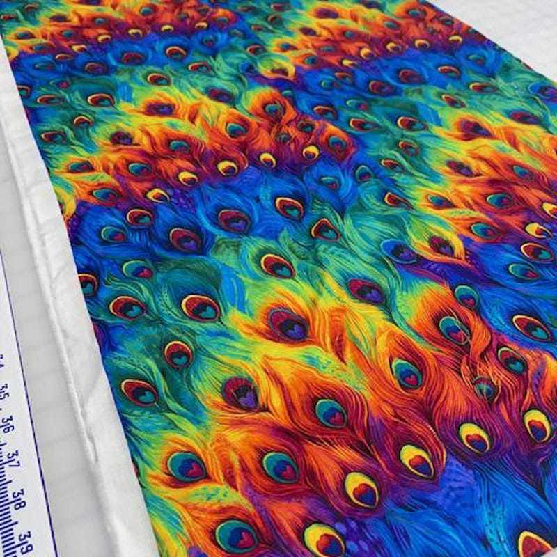 Peacock Fabric - Etsy