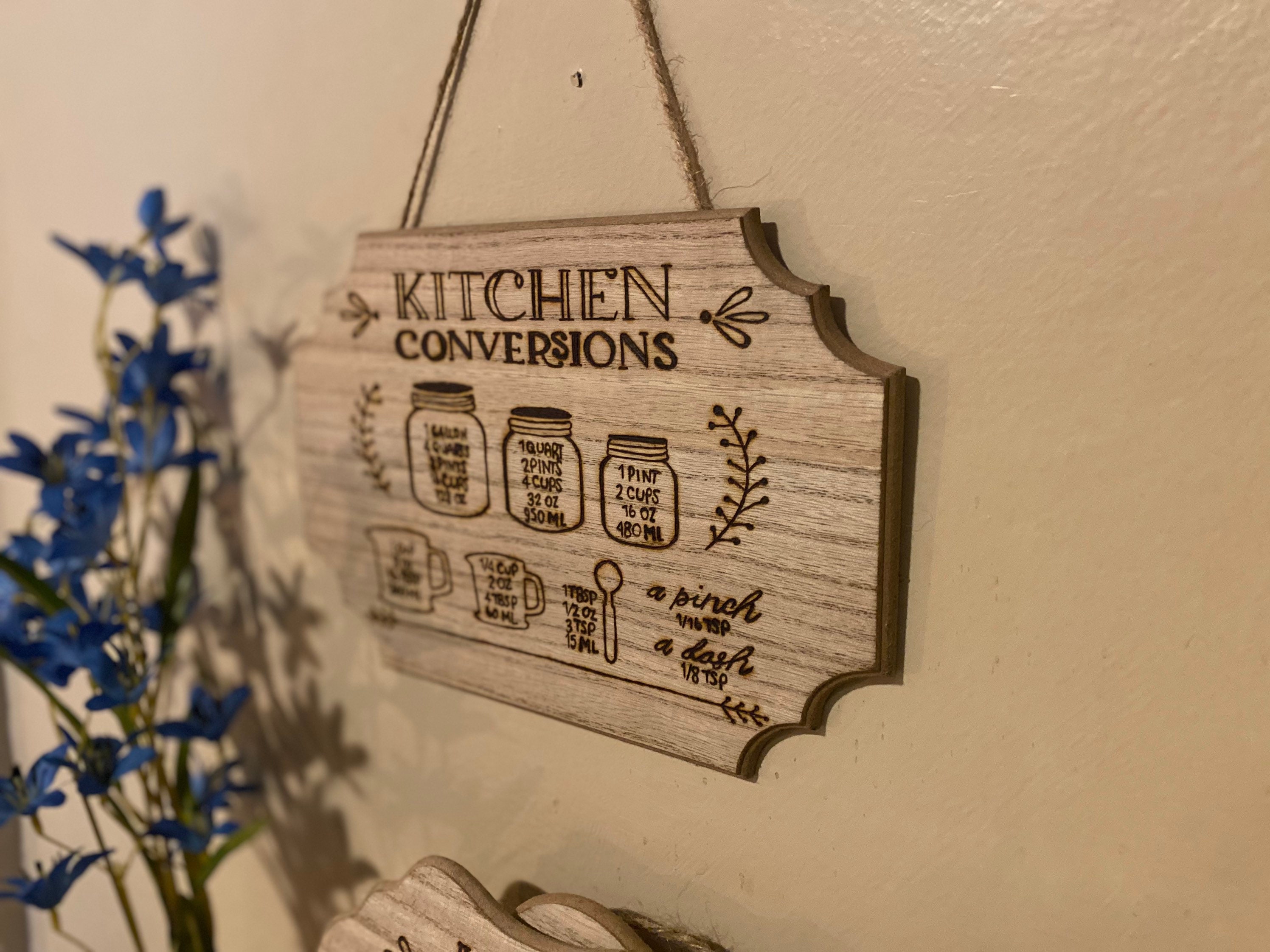 Kitchen Conversion Sign, 9x6 - Etsy