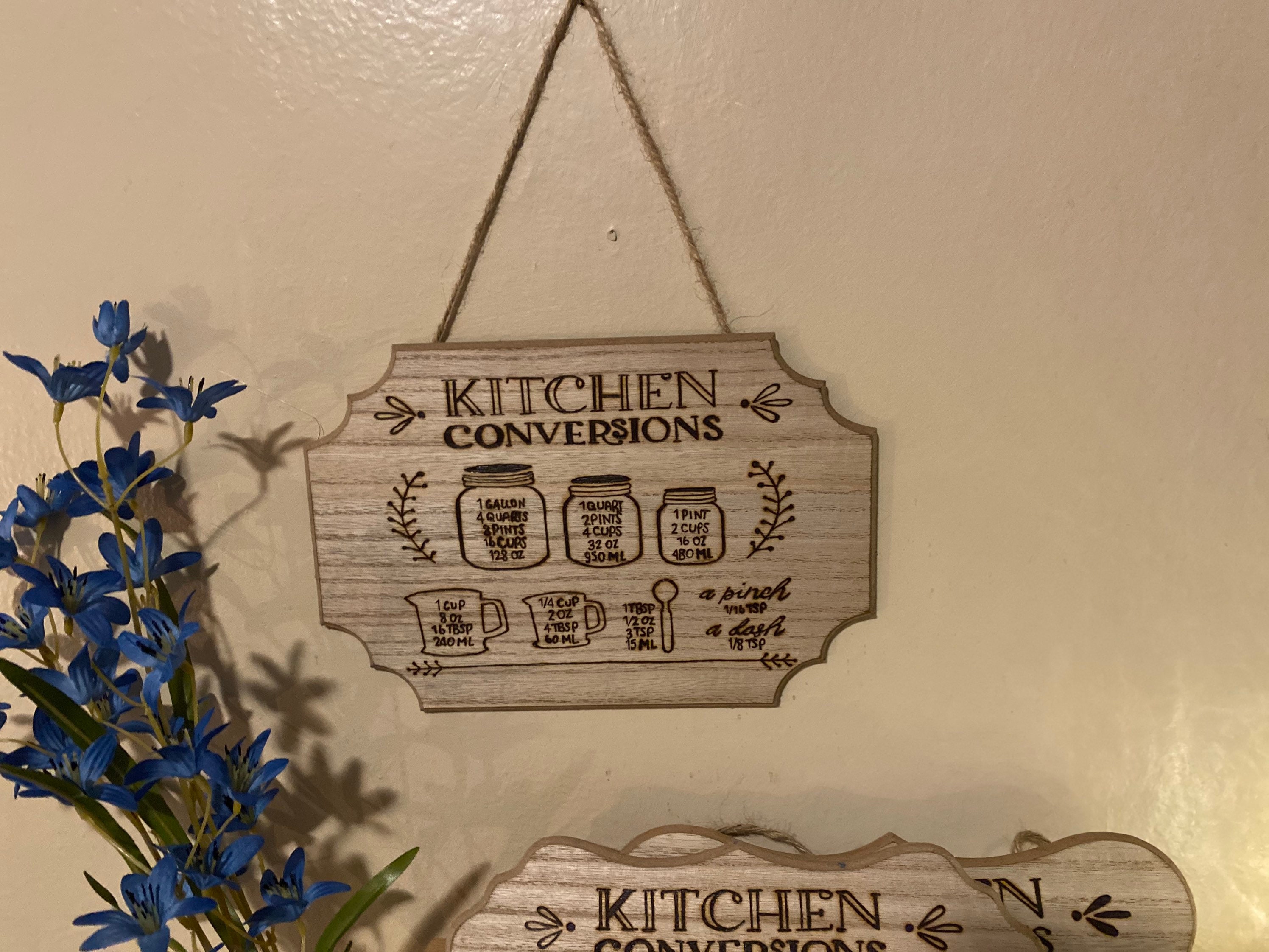 Kitchen Conversion Sign, 9x6 - Etsy