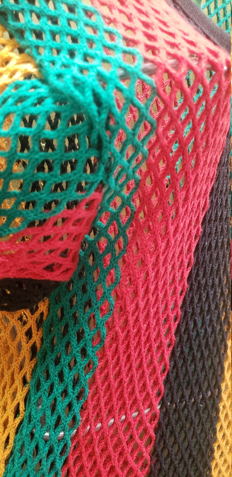 Jamaican Crochet Rasta Long Dress red Gold and Green - Etsy