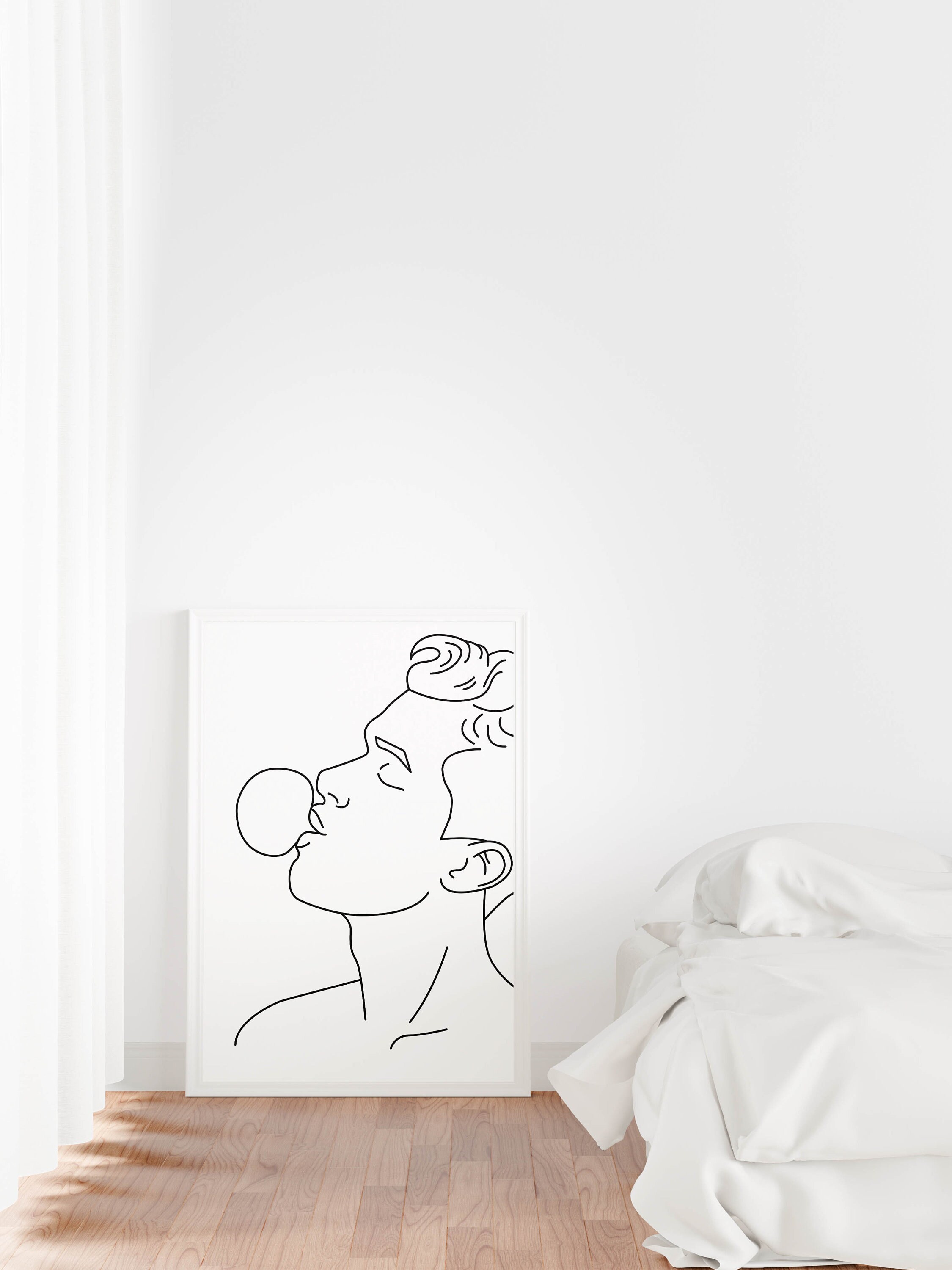 Gay Blowing a Bubblegum, Abstract Male Wall Art, Man Body Art Print ...