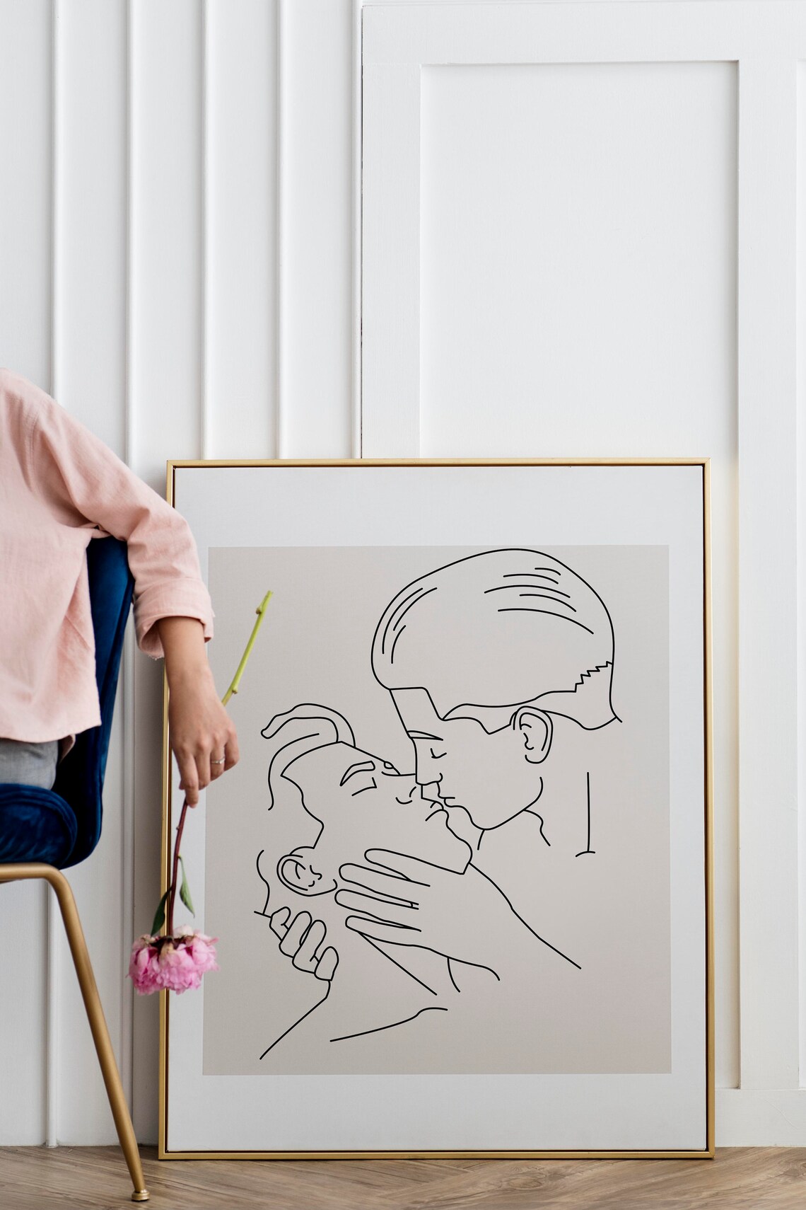 Kissing Gay Couple, Line Art, Gay Art Print, Gay Poster, Line Art ...