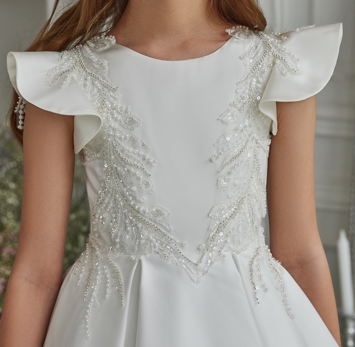 Simple Elegant Communion Dress. Satin Communion Dress With - Etsy