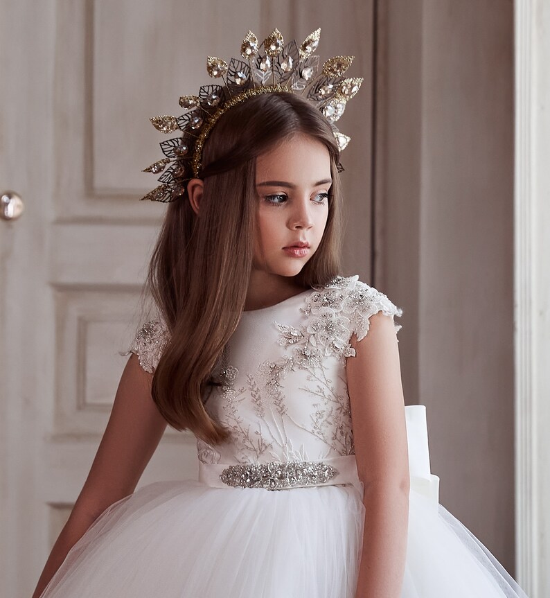 Elegant Delicate Tulle Flower Girl Dress. Bodice is Decorated - Etsy