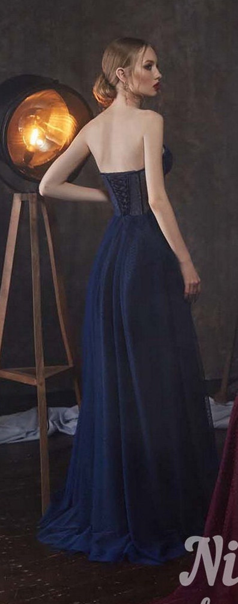 Corset Dress With Velvet Ribbon That Emphasizes the Details of - Etsy