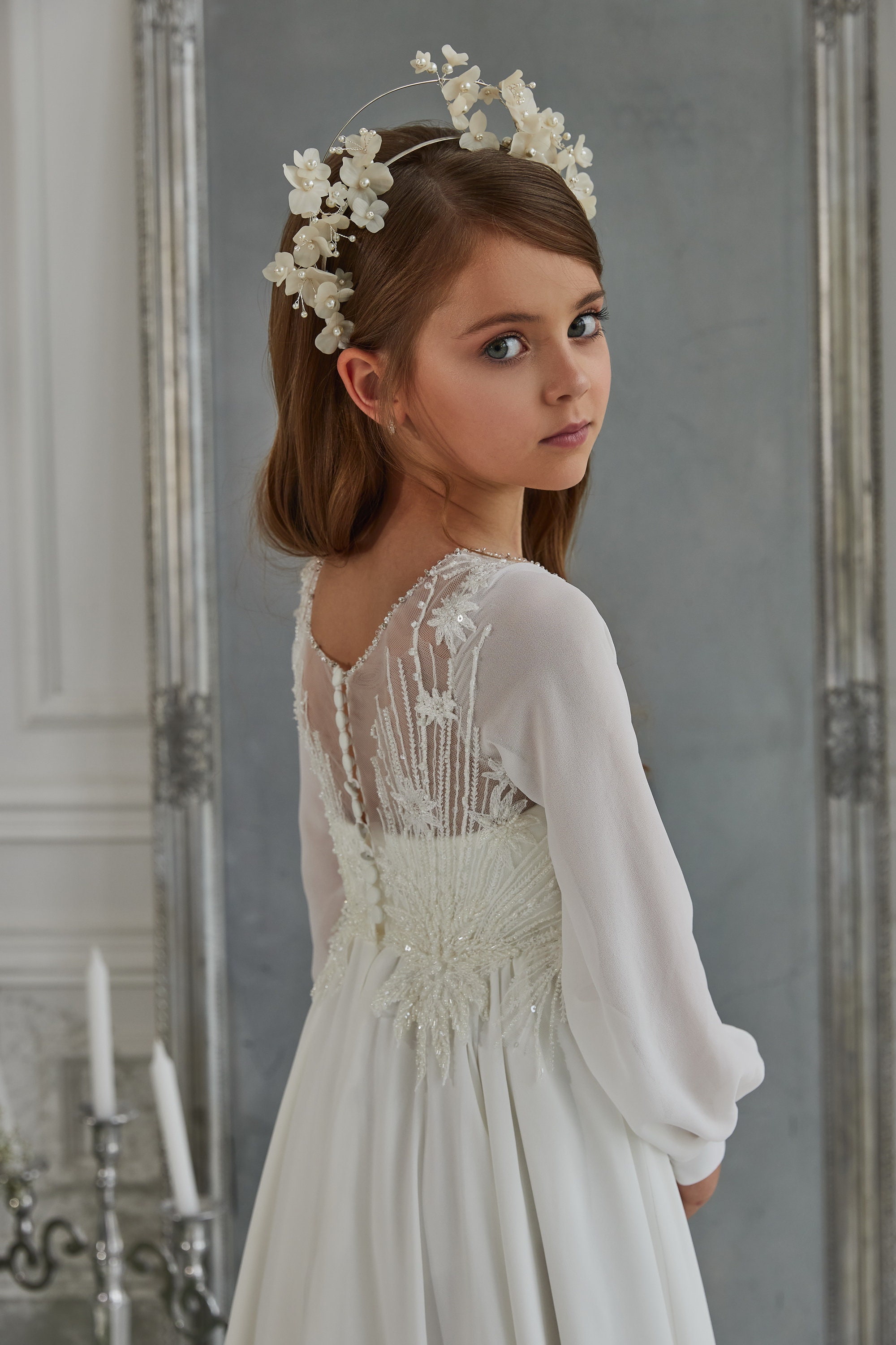 Chiffon Non-fluffy Communion Dress. Simple Communion Dress - Etsy