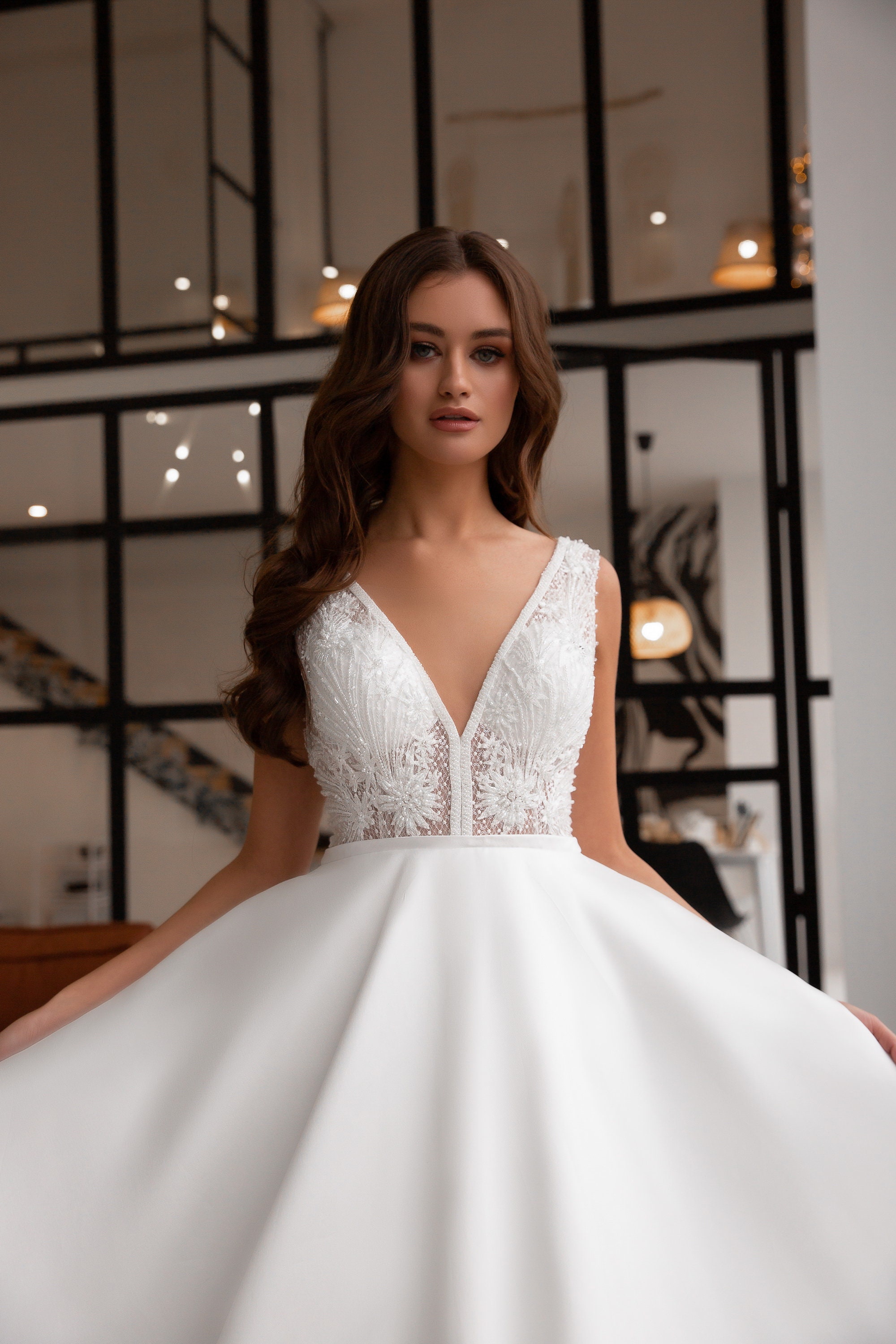 Gorgeous couture wedding dress. Dress with chic lace | Etsy