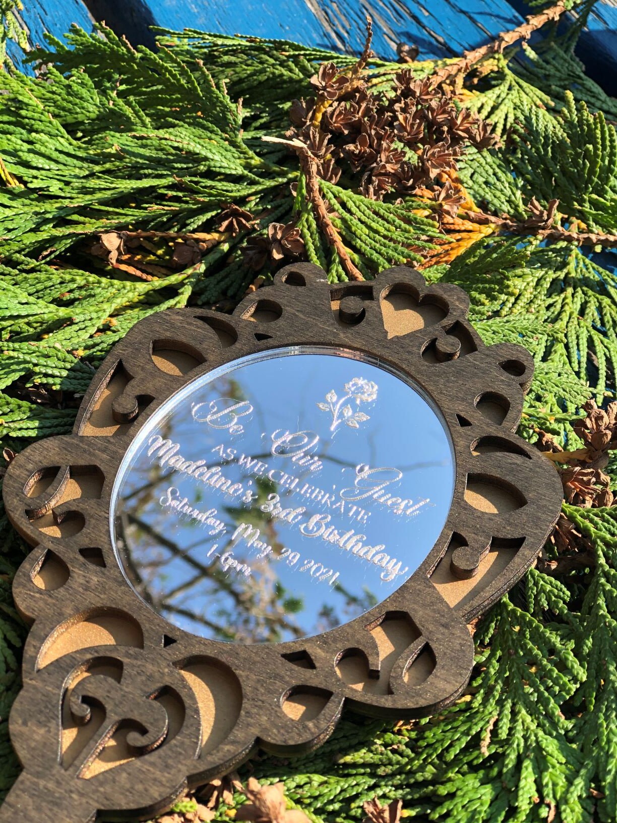 Enchanted Hand Mirror GLOWFORGE Laser Cut Ready - Etsy