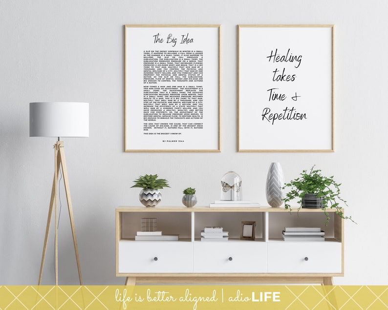 Healing Takes Time & Repetition, Chiropractor Poster, BJ Palmer Quote ...