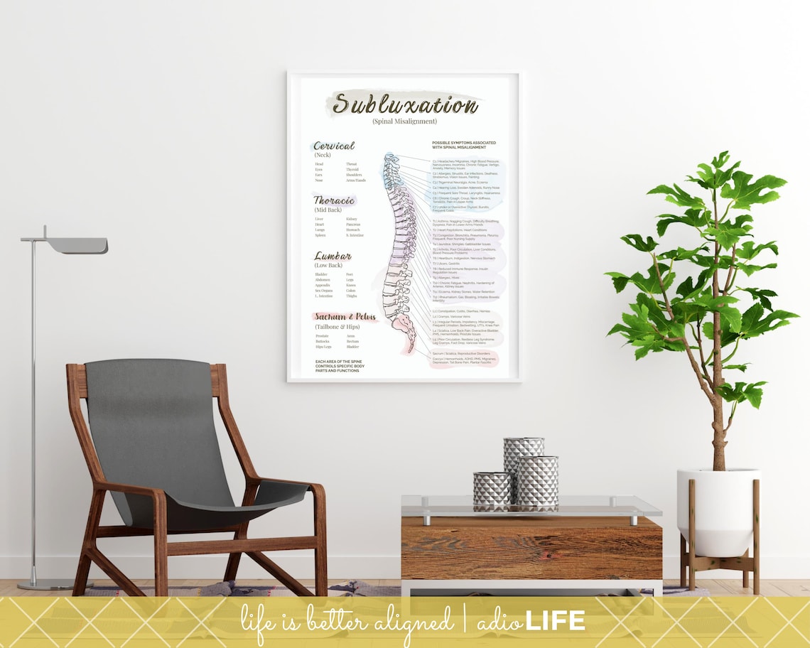 Subluxation Poster for DC Spinal Nerve Chart Chiropractor - Etsy