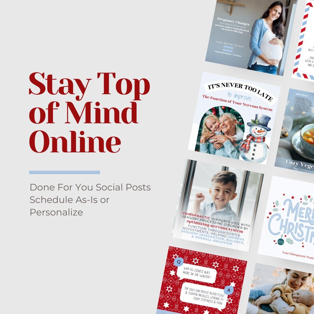 1 Month Chiropractic Social Media Posts Bundle, Chiro Monthly Instagram ...