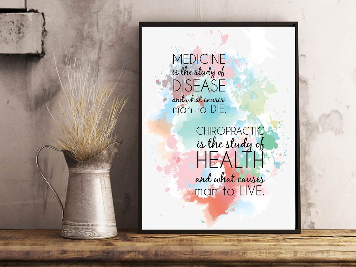 Chiropractor Quote Chiropractic Wall Art Chiro Poster | Etsy
