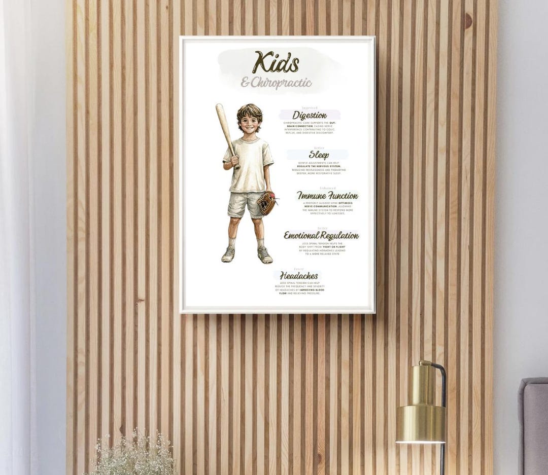 Kids & Chiropractic Care Poster, Pediatric Chiropractic Care Artwork ...