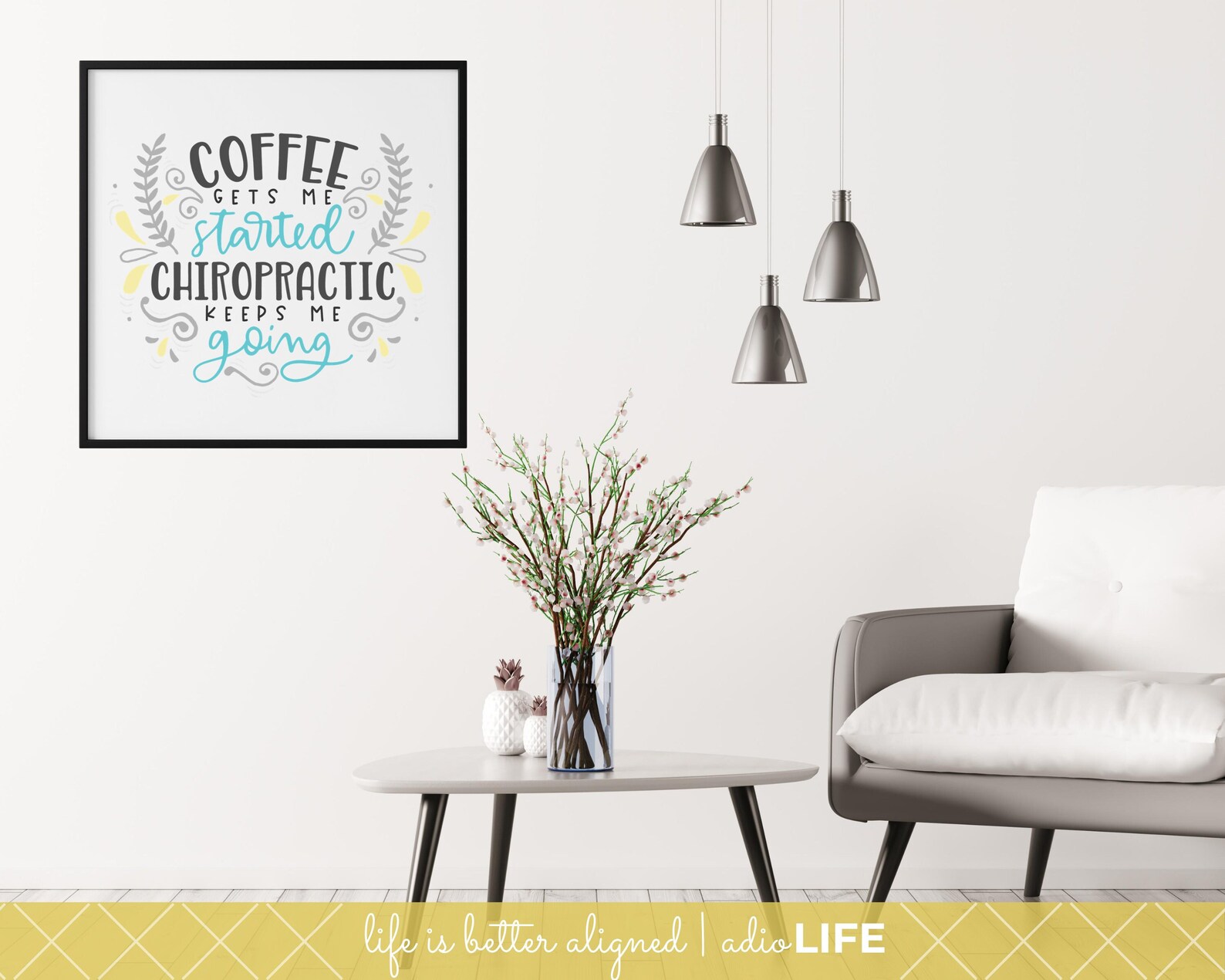 Coffee & Chiropractic Wall Art Chiro Office Coffee Gets Me - Etsy