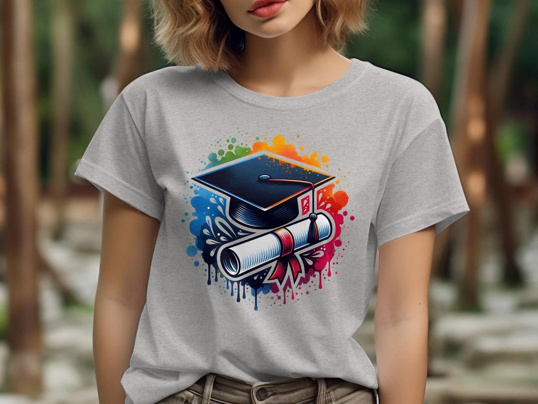 Graduation Cap and Diploma T-shirt, Class of 2024 Tshirt, Senior Class ...